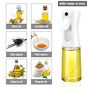 OnOnWare Oil Spray Bottle For Cooking 6.76 oz Cooking Oil Sprayer For Air Fryer | Glass Spray Bottles For Essential Oils | Cooking Oil Sprayer Salad Dressing Mister | Baking, Frying, BBQ