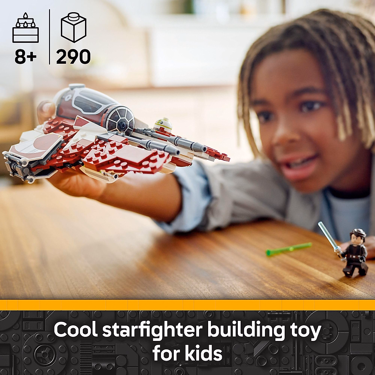 LEGO Star Wars: The Clone Wars Ahsoka's Jedi Interceptor Spaceship Building Toy - Kids Star Wars Toy for Boys and Girls, Ages 8+ - Gift Idea for Birthdays - 75401