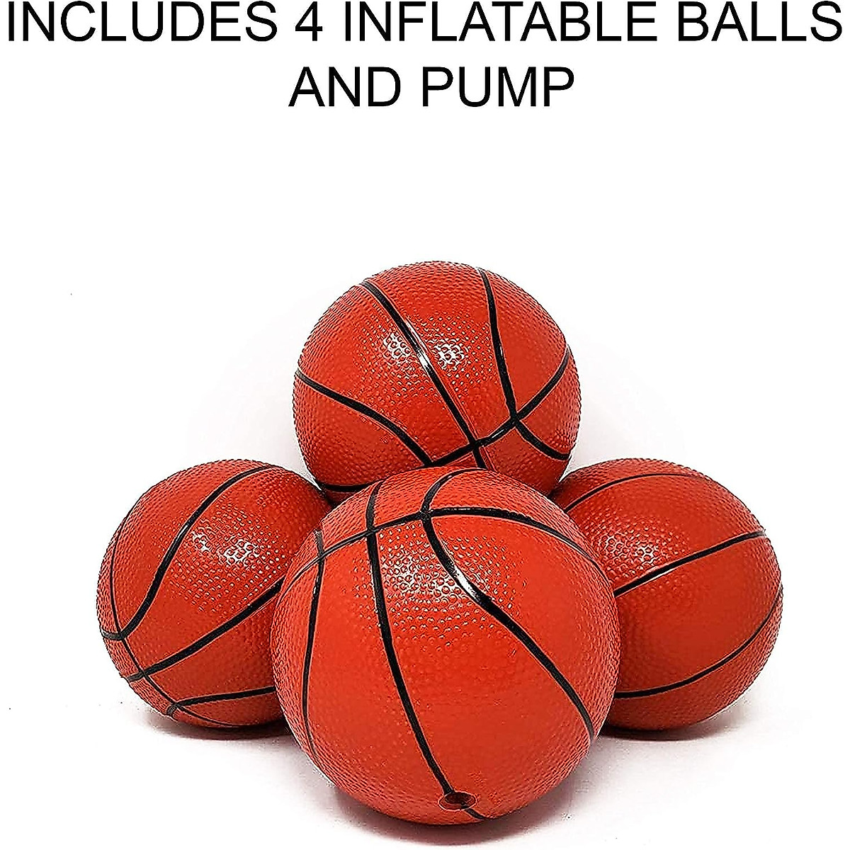 Kids Basketball Hoop Arcade Game, with 4 Balls Air Pump - Indoor Toy Basketball Shooting System - Fun for All Ages - Toys Sports for Boys and Girls