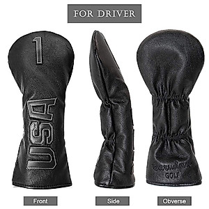 Well Made Driver Headcover for Golf Club,Driver Golf Club Head Cover USA 1-Wood Headcovers Thick Synthetic Leather Easy On Off fits for Taylor Made