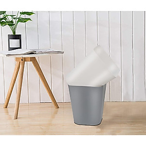 Feiupe 1.6 Gallon Small Trash Can Wastebasket for Kitchen Office Bathroom,Pack of 2(1.6 Gallon(2 Pack), White+Gray)