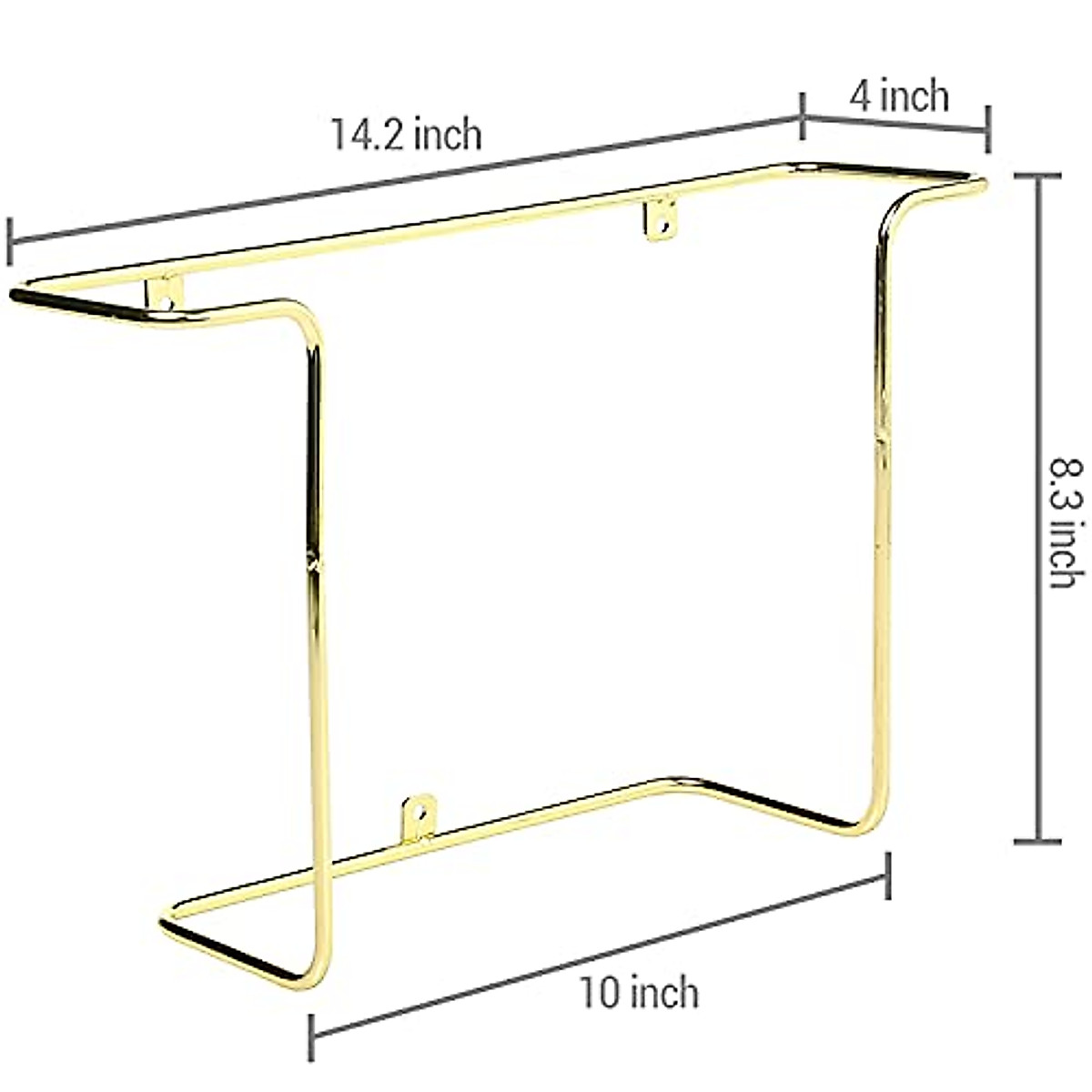 MyGift Modern Brass Plated Metal Wire Wall Mounted Vinyl LP Record Storage Holder, Album Display Rack, Set of 2