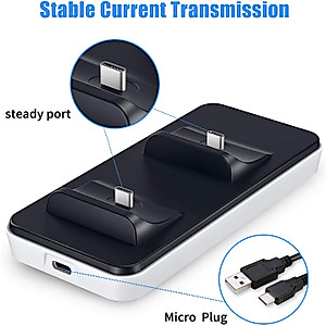 Controller Charger for PS5, Kahool Portable Dual Charge Fast Charging Station Dock for Sony DualSense PlayStation 5 Controllers