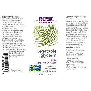 NOW Solutions Glycerine Vegetable, 4-Fluid Ounces