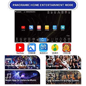 Chinese Karaoke Machine, 19 Inch Touch Screen Phone Remote & App Control Cloud Download Songs All in One Karaoke System with Wireless Mic, KTV Singing Karaoke Player for Family Bar Home Party