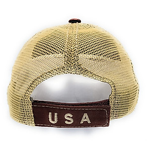 Honor Country US Flag Baseball Hat USA American Trucker Cap Rust Burgundy