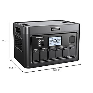 GRECELL Solar Generator 2400W Portable Power Station, 1843Wh UPS Backup LiFePO4 Battery Supply with 11 Outlets(4 2000W AC Outlets,2 PD100W), 2Hrs Quick Charge for Home Emergency RV Trip Van (H2400)