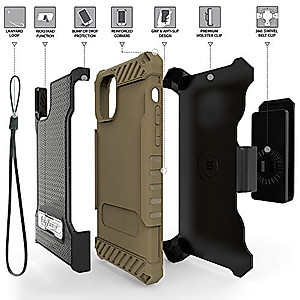 BEYOND CELL Tri-Shield Phone Case Compatible with iPhone 11 Pro (2019) 5.8” only, Military Grade Drop Tested, Shockpoof High Impact Rugged Armor Cover with Metak Kickstand, Belt Clip Holster