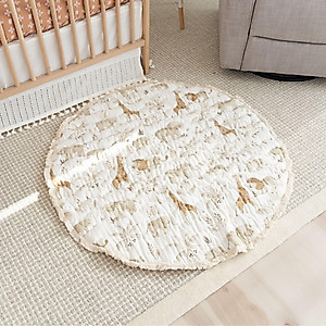 Crane Baby Activity Mat, Infant and Baby Quilted Playmat for Boys and Girls, Safari Animal, 40” x 40”