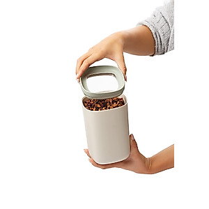 Berghoff Balance 2Pc Large Food Containers 4.3" x 4.3" x 6.7", 1.4qt., Square, Recycled Material, Large Opening, Stackable, Airtight Seal, Keep Foods Fresh