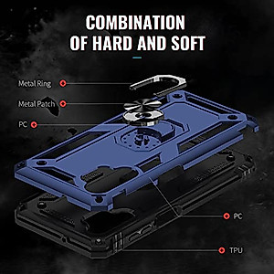 for Samsung Galaxy A13 4G Case with Screen Protector,Kickstand Heavy Duty Protection Dual Layer Shockproof Military Drop Proof Protective Cover Phone Case for Samsung A13 4G (Blue)