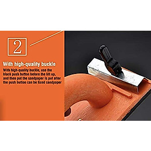 Edward Tools Hand Sander with Sandpaper Clamp - For Drywall, Wood, Floor - 9 1/4” by 3 1/4” - Ergo Contour Handle - For Use with standard 11 1/4” sandpaper