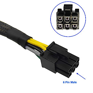 COMeap 24 Pin to 6 Pin ATX PSU Power Adapter Cable for Dell Motherboard with 6 Pin Port 13.3-inch(34cm)