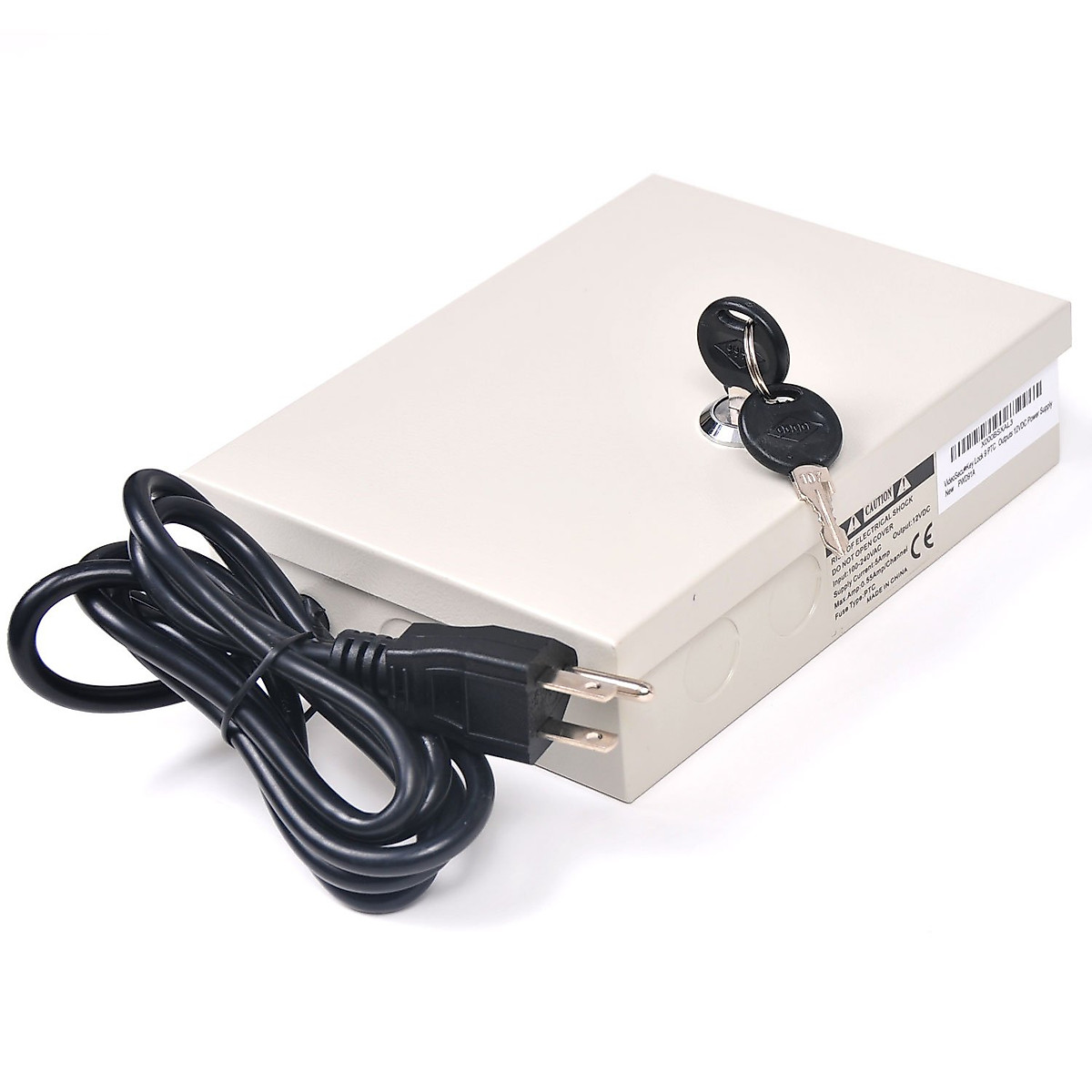 VideoSecu Key Lock 9 Output 12 V DC CCTV Distributed Power Supply Box Auto Reset for Security Camera WK9