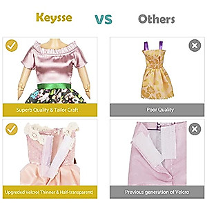 Doll Clothes and Accessories - 34 Items Unique H-Douture, 5 Party Dress, 3 Beautiful Fishtail Skirt and 3 Quality Swimsuit, Hanger Crown Necklace Bracelet Pack and 10 Shoes