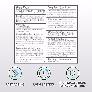 Biofreeze 13566 Professional Menthol Roll-On Pain-Relieving Gel 3 FL oz Green, Backache, Strains, Bruises, & Sprains, Pack of 3