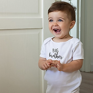 Printique Organic GOTS Certified Baby Onesie Unisex Bodysuit 0-18 months - Big Brother | Family Baby Announcement (Big Brother, 9-12 Months)