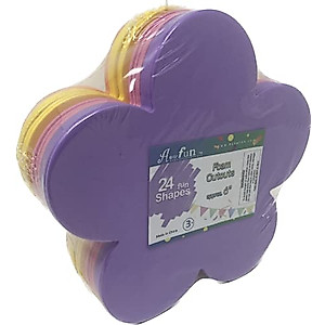 Foam Flower Cut Outs Flower Cutouts Flower Decoration Bulletin Board Cut Outs Flower Classroom Decor Flower Decorations Cutouts for Classroom Decoration 6" Medium Large Die Cut Shapes Craft Foam (24)