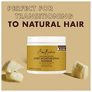 Shea Moisture Deep Treatment Hair Mask to Promote Healthy Hair Growth, Raw Shea Butter with Sea Kelp & Argan Oil, Curly Hair Products, Family Size, 16 Oz