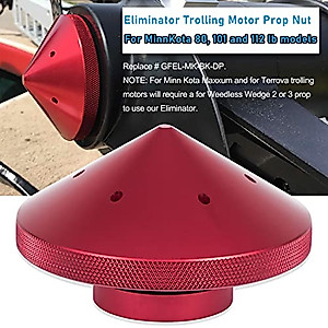 Eliminator Trolling Motor Prop Nut Billet Aluminum Custom Fit For MinnKota 80, 101 and 112 lb Models (GFEL-MK-BK-DP).