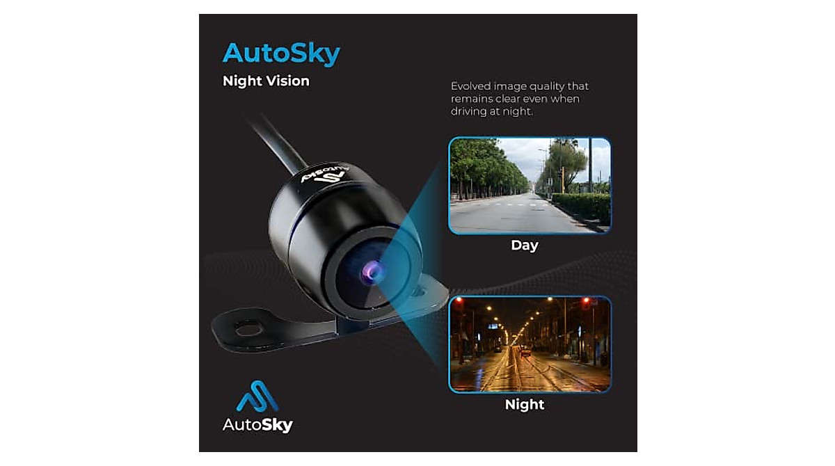 AutoSky HD Car Camera: Front, Side & Rear View - Easy Install