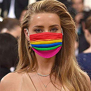 IIIHAT 50/100Pcs Rainbow Printed Pattern Disposable Face Masks for Kids/Adult,3-ply Face Mouth Protection Shield, High Breathable & Ventilation Security (B-Adult, 50PCS)