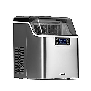 Newair NIM045SS00 45 lbs. Portable Countertop Clear Ice Maker with FrozenFall Technology, Custom Ice Thickness Controls, 24 Hour Timer, Large Viewing Ice Window, Perfect for Cocktails, Scotch, Soda