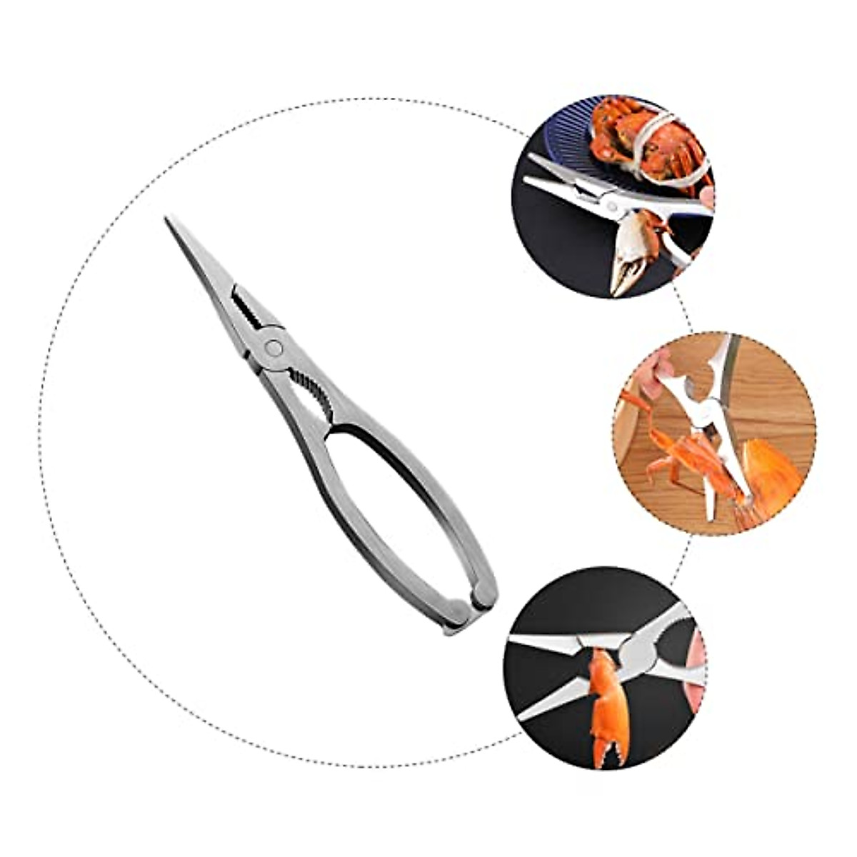 Crab Crackers 1pc Stainless Steel Crab Claws Tool Seafood Tools Biscuits Cookies Crab Crackers and Tools Seafood Crackers Lobster Plier Lobster Crackers Crab Eating Clamp Walnut