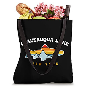 Chautauqua Lake New York NY Retro Sunset Fishing Tote Bag