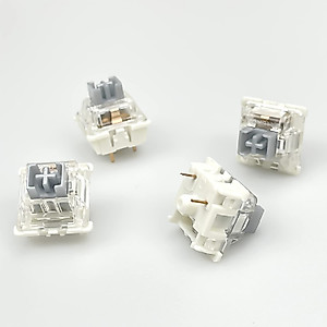 Gateron G Silver Pro Switches pre-lubed 3pin RGB SMD Linear Dust-Proof Single Spring Switch for Gaming Mechanical Keyboard (72 Pcs, Silver)