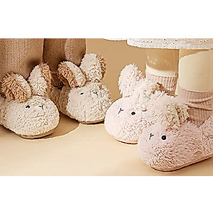 Caistre Toddler Slippers Girl Kids Bunny Cute House Slipper Fuzzy Slippers Winter Slipper Warm Slippers Soft Plush Boy Indoor Slipper