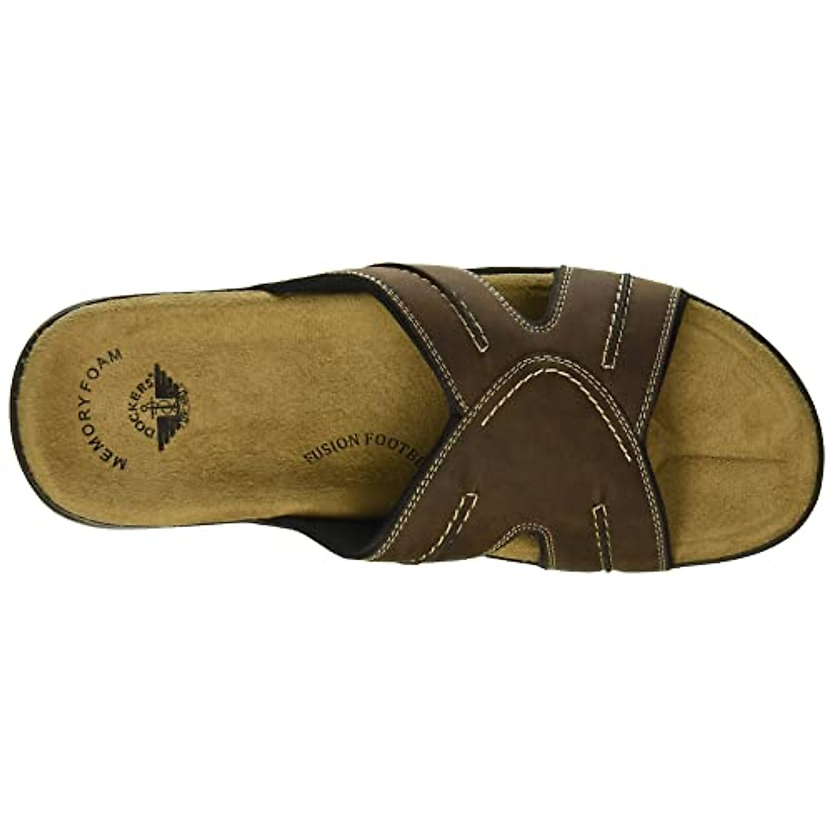 Dockers Men's Slide Sandal, Dark Brown, 10 Wide
