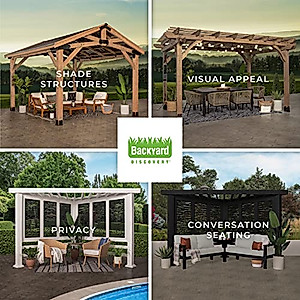 Backyard Discovery Verona Wooden Cabana Pergola with Pebble Privacy Panels