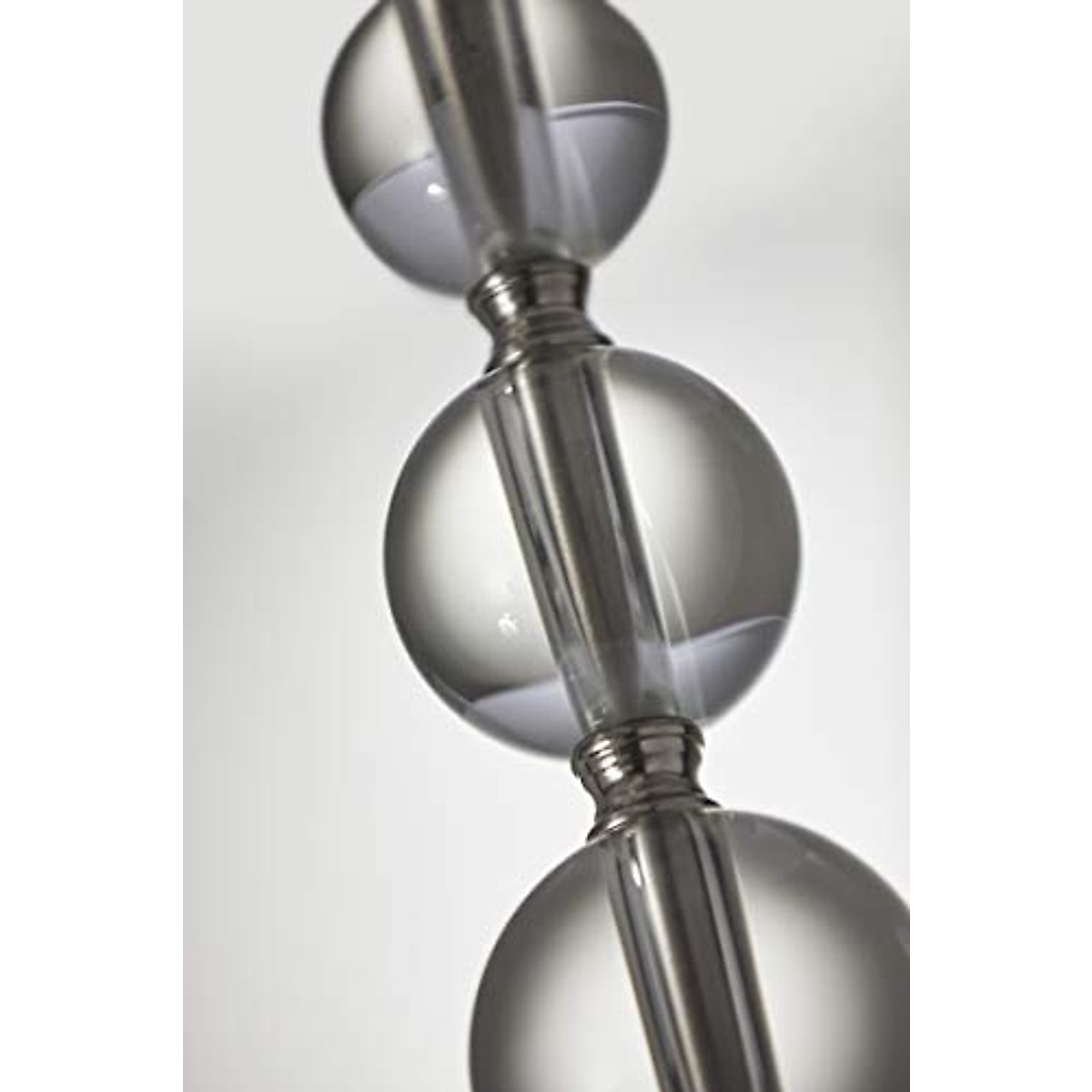 Adesso 1585-22 Olivia 3-Piece Floor Lamp Set, 60.5 in./23 in., 150W, Brushed Steel/White, 3 Steel Lamps