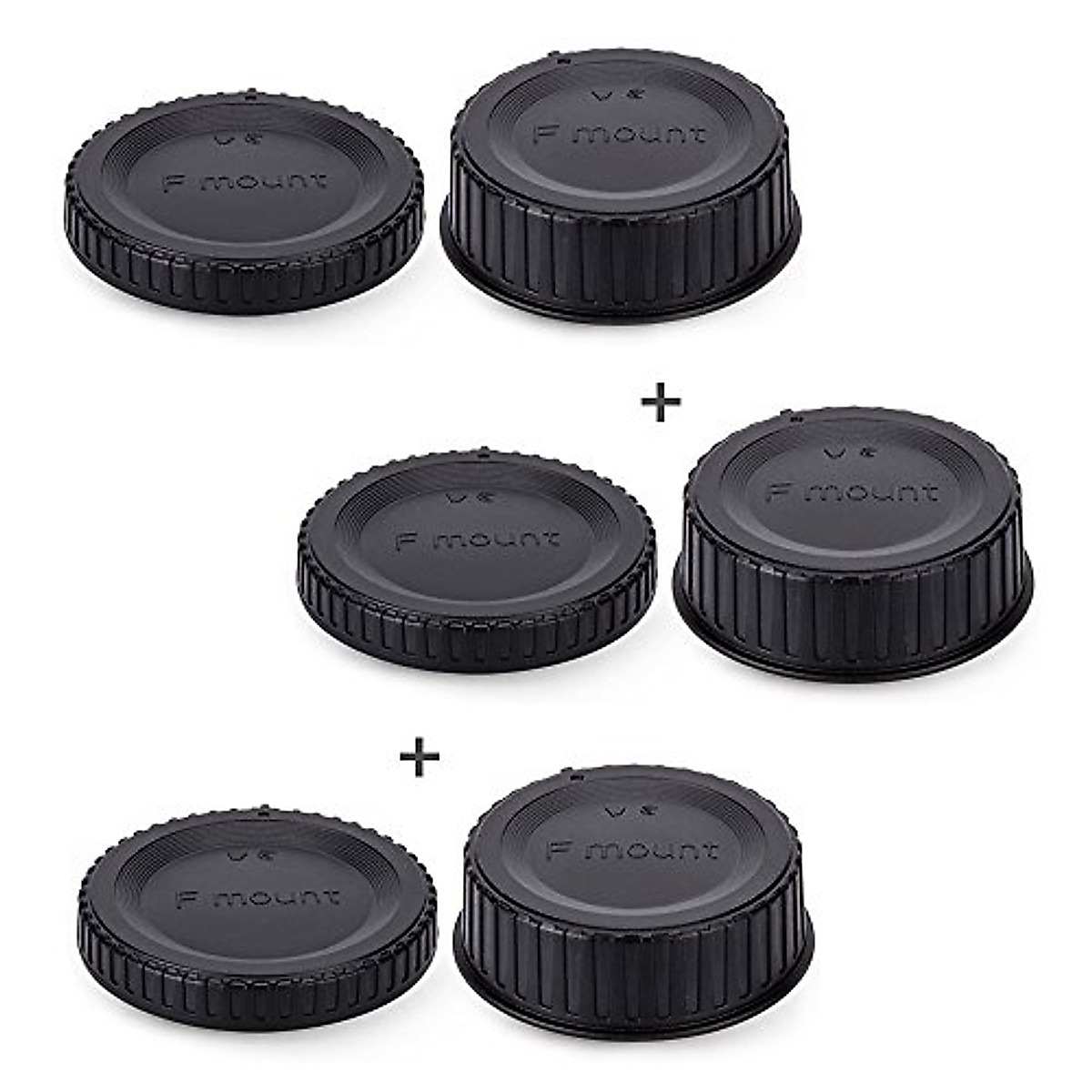 Rear Lens Cap & Body Cap Cover for Nikon F Mount Camera D3500 D3400 D3300 D3200 D3100 D3000 D7500 D7200 D7100 D5600 D5500 D5300 D5200 D5100 D5000 D780 D850 D810A D810 D750 D6 D5 D4s D4-3 Packs