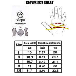 Alepo Genuine Sheepskin Leather Gloves For Men, Winter Warm Touchscreen Texting Cashmere Lined Driving Motorcycle Gloves (Black-L)