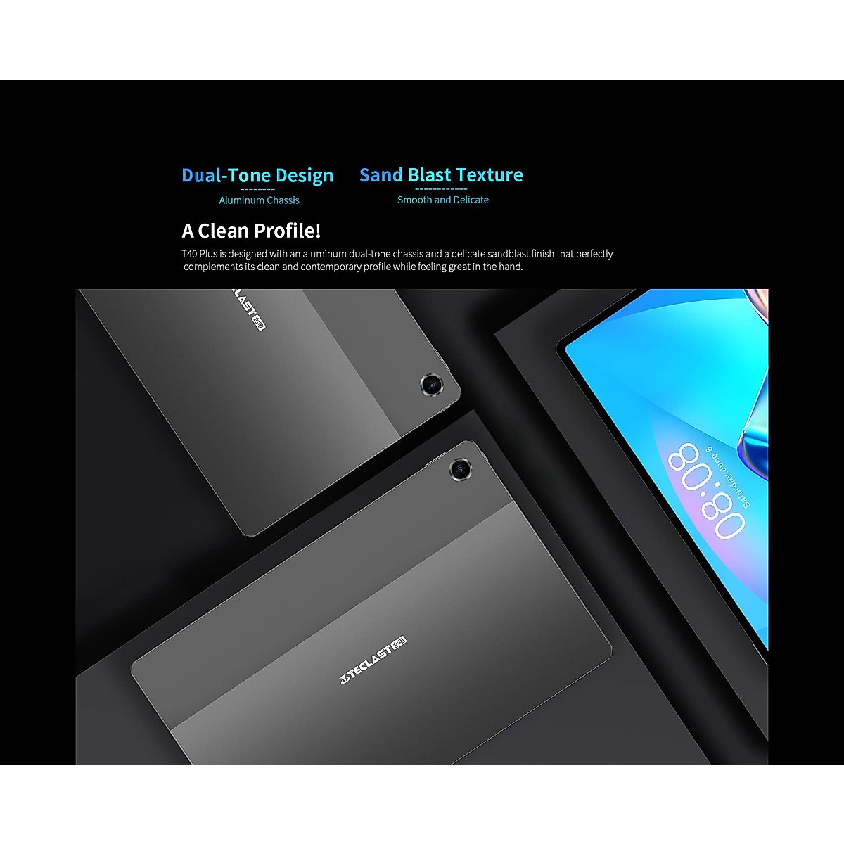Tablet Computer, TeclastT40 Plus 10.4 Inch Android 11 Tablet 2000×1200 IPS 8GB RAM 128GB ROM Dual 4G Network and Ac Dual-Band WiFi Bluetooth 5.0 (Tablet with Bluetooth Keyboard)
