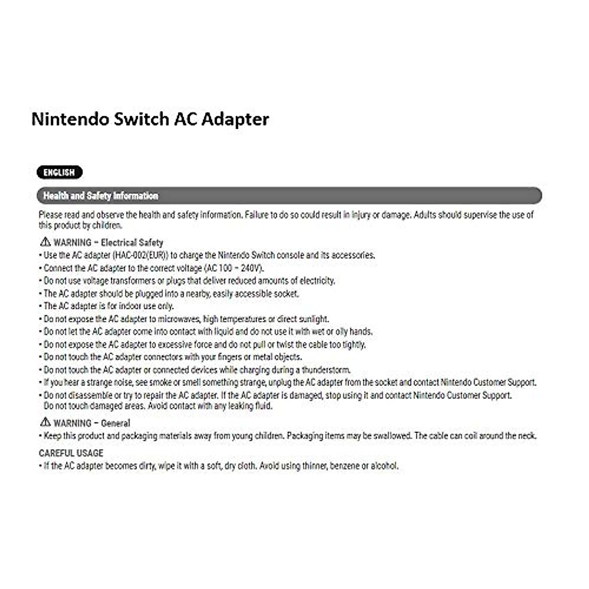 Nintendo Switch AC Adapter