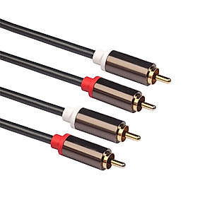 Magik 2-4 Plated 2-RCA to 2-RCA Male L/R Stereo Audio Coaxial Cable Cord Plug Patch (3.3 Ft/1 M 2 Pack)