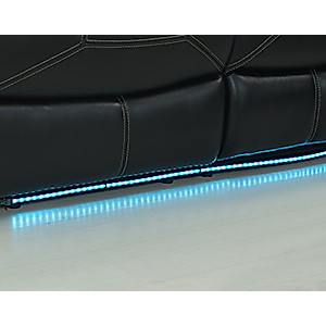 New Classic Furniture Flynn Sofa with Lighted Base, Black
