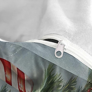 JALYKA Candy Canes Comforter Cover Bedding Sets for Girls Boys Teens 3D Print Christmas Theme Duvet Cover Sets Microfiber 3 Piece Quilt Cover Room Decor with Pillowcases Zipper Queen（228x228cm）