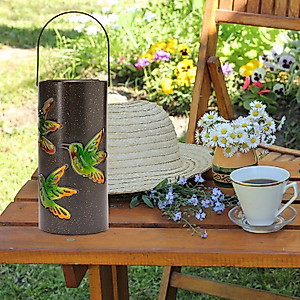 Outdoor Solar Lanterns, Waterproof Hanging Table Rattan Lights for Patio, Solar Nature Lantern Lamp with Edison Bulb for Pathway Garden Porch Yard Home Decor Black