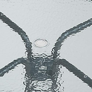 Flash Furniture Nantucket 6 Piece Patio Garden Table Set - Umbrella Table - Set of 4 Black Folding Chairs