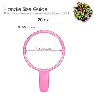 ALIENSX Tumbler Handle for YETI Rambler Cup, Anti Slip Travel Mug Grip Cup Holder for Stainless Steel Tumblers, Yeti, Ozark Trail, Rtic,Sic and More Tumbler Mugs BPA Free (PINK, 20OZ)