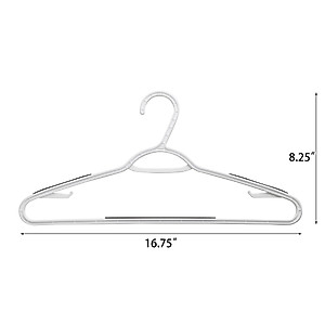 Finnhomy 50 Pack Plastic Hangers, Clothes Hangers with Non-Slip Pads, Space Saving Easy Slide Organizer, Clothes Hanger for Bedroom Closet Wardrobe, Great for Shirts, Pants, Scarves