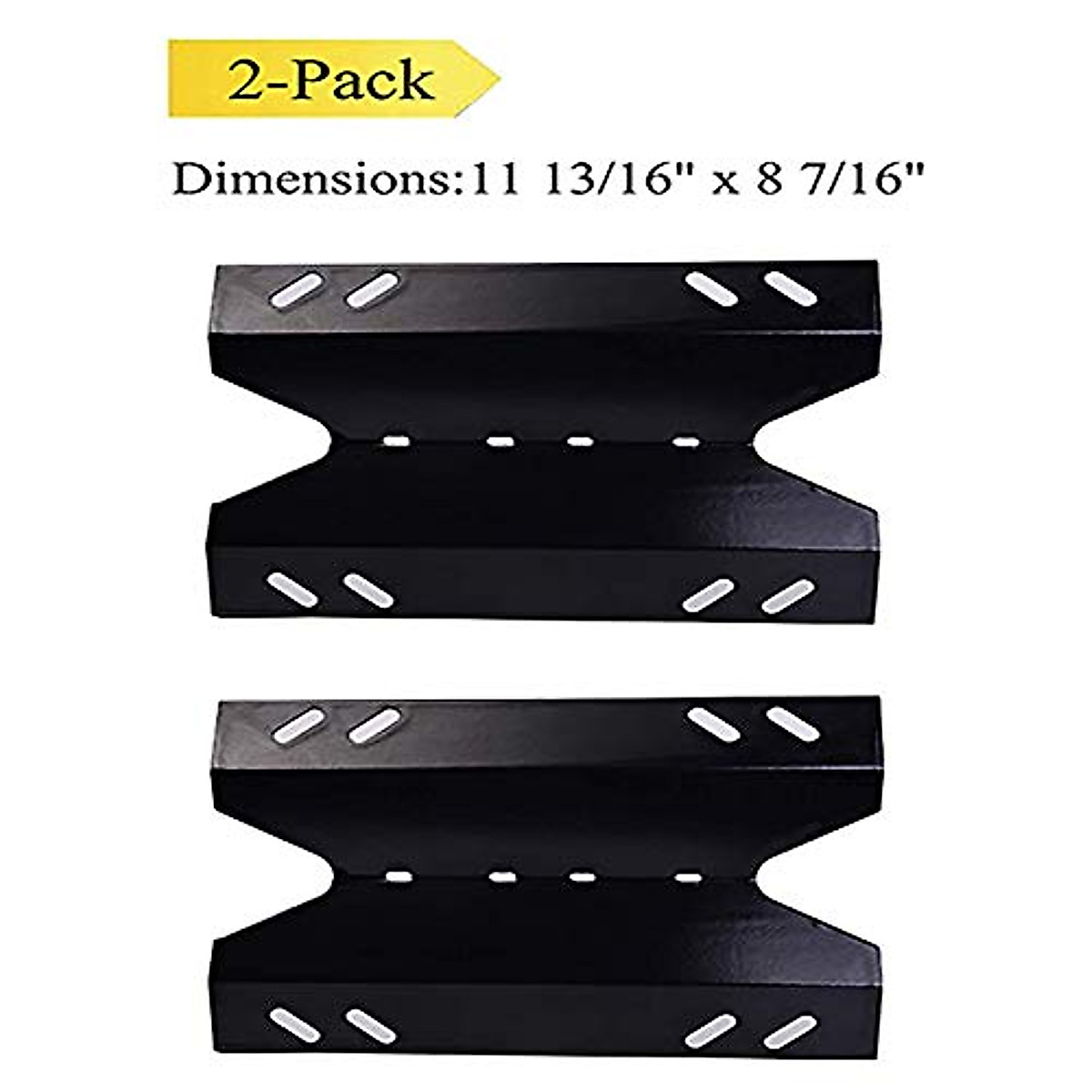 Votenli P9202A (2-Pack) 11 13/16" Porcelain Steel Heat Plate Replacement for Select Gas Grill Model SAMS B10PG20-2C, B10PG20-2R, GR2001402-MM-00, GR3055-014571