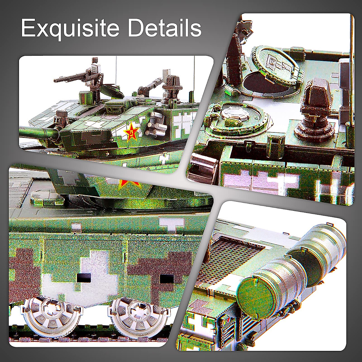 Piececool 3D Metal Puzzles, 99A Main Battle Tank Building Kit, 233Pcs Art Craft Kit for Teens, DIY Vehicle Model, Handcraft Toys for Adults