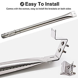 Adviace Grill Parts Kit Compatible with Char Griller 5050 5650 3001 5072 3072 3008 5252 3030 300 Replacement Parts, Heat Plates, Burner Pipes, Igniters, Burner Tube/Flare Up Shield Support Kit