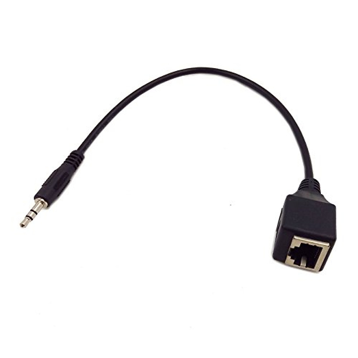Wpeng 3.5mm 1/8" Stereo Male Plug to RJ45 Female Extender Over Cat5&Cat6 Socket Ethernet Adapter Cable(3.5M/RJ45F)