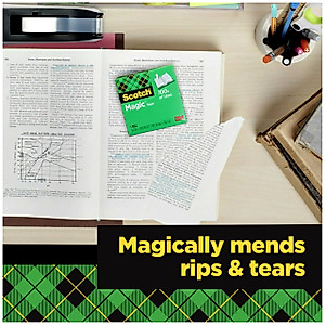 Scotch Magic Tape, 2 Rolls, Numerous Applications, Invisible, Engineered for Repairing, 3/4 x 1000 Inches, Boxed (810K2)